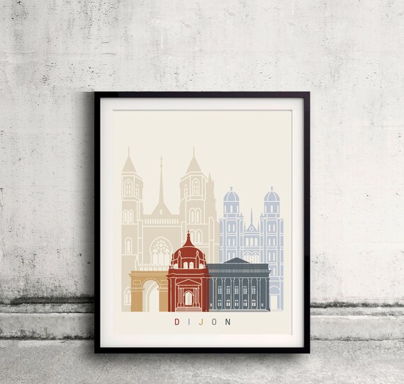 Dijon Skyline Poster Fine Art Print Glicee Poster Decor Home | Etsy
