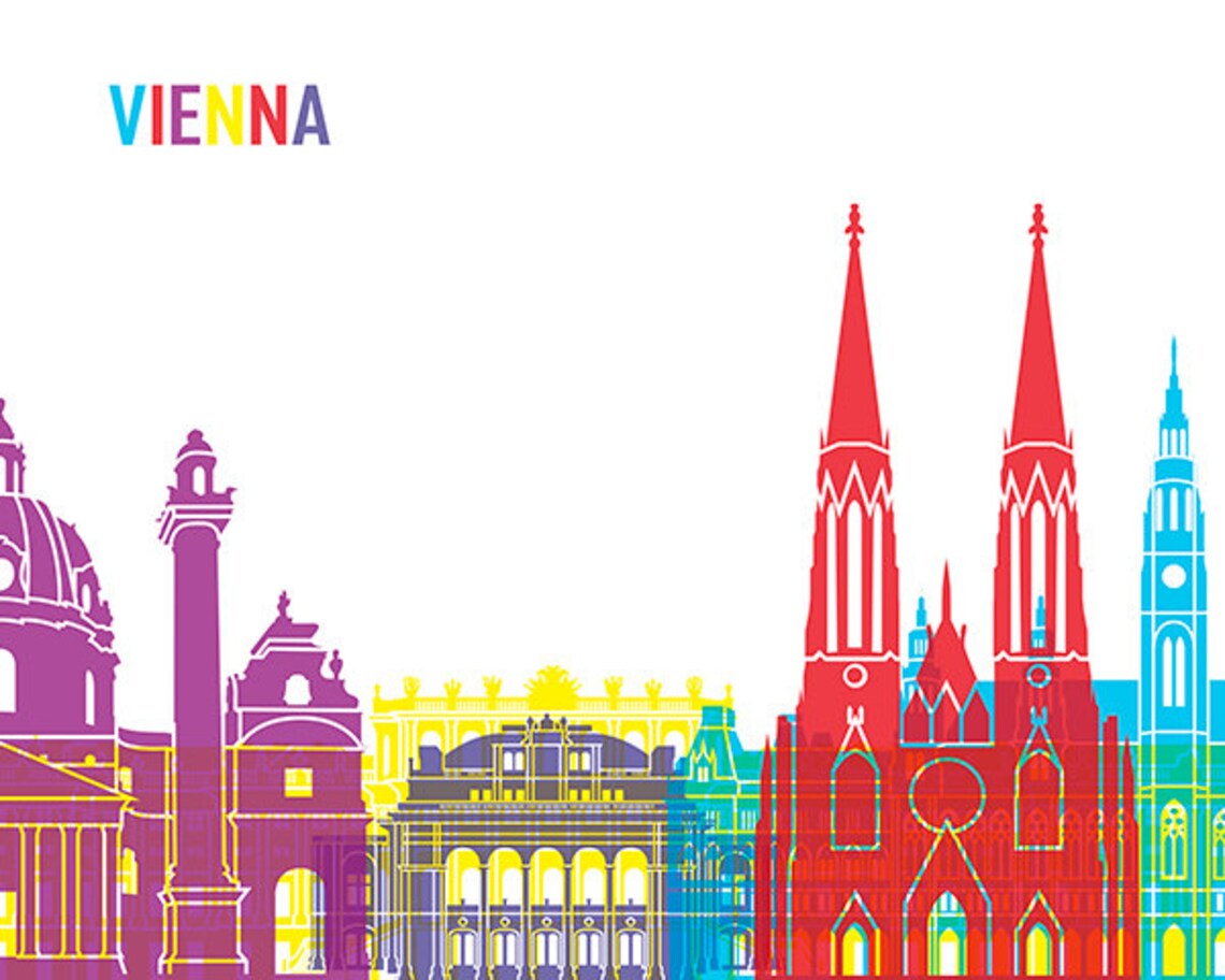Vienna Pop Art Skyline Fine Art Print Glicee Poster Decor - Etsy