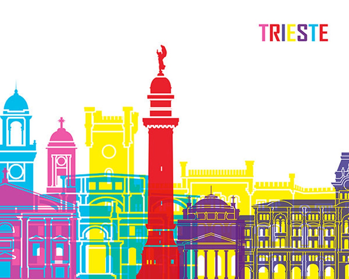 Trieste Pop Art Skyline Fine Art Print Glicee Poster Decor - Etsy