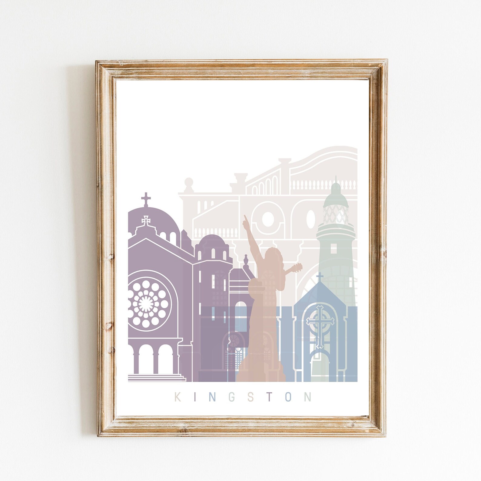 Kingston Skyline Poster - Fine Art Print Glicee Poster Decor Home Gift ...