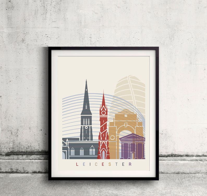 Leicester Skyline Poster Fine Art Print Glicee Poster Decor - Etsy