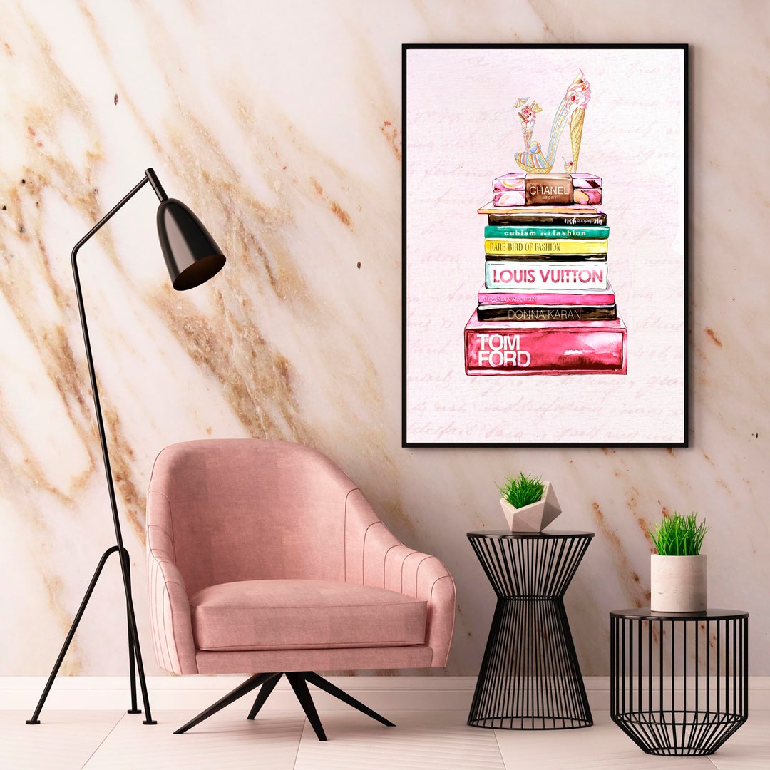 Stack of Fashion Books Fine Art Print Glicee Poster Decor Home Gift ...