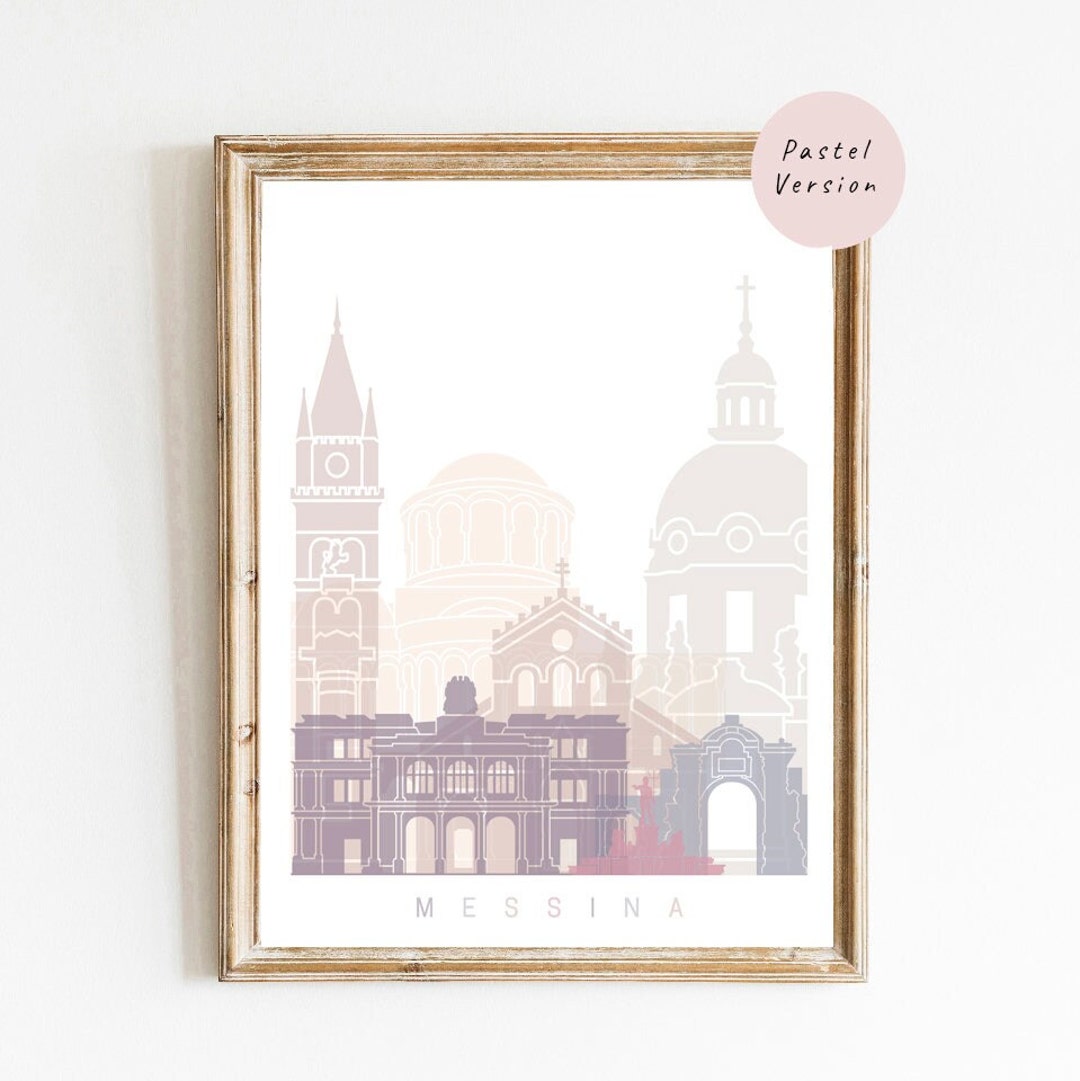 Messina Skyline Poster Fine Art Print Glicee Poster Decor Home Gift ...