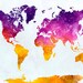 World Map in Watercolor 20 Fine Art Print Glicee Poster Decor Home Gift ...
