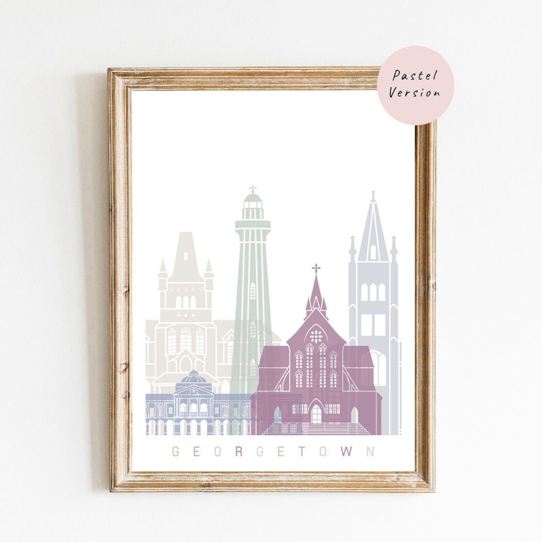 Georgetown Skyline Poster Fine Art Print Glicee Poster Decor - Etsy