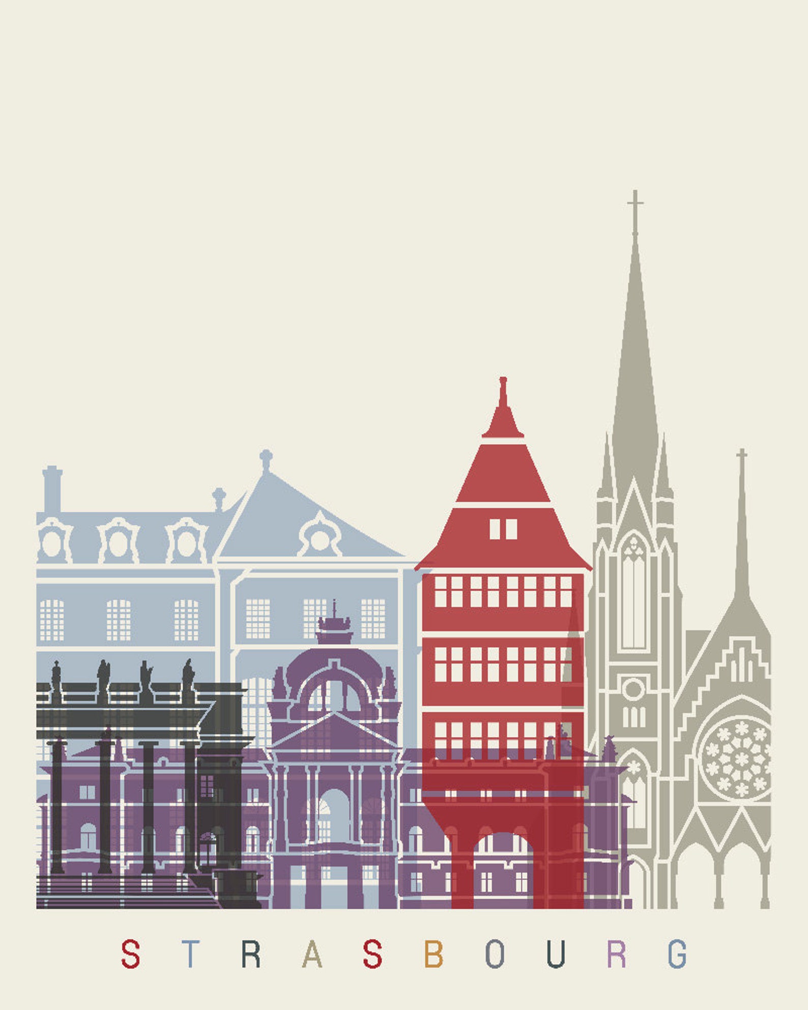 Strasbourg Skyline Poster Fine Art Print Glicee Poster Decor - Etsy