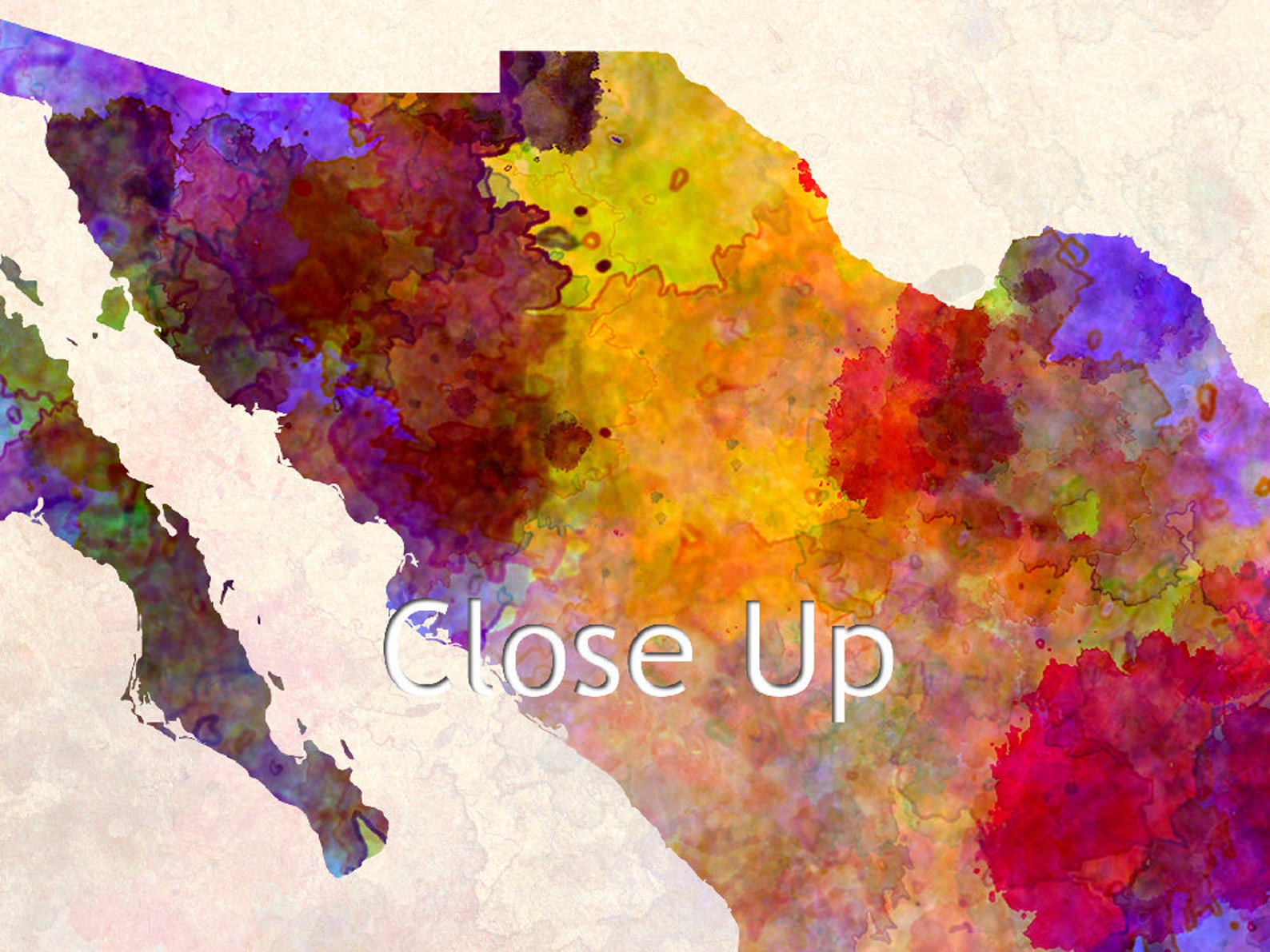 Mexico Map in Watercolor Fine Art Print Glicee Poster | Etsy