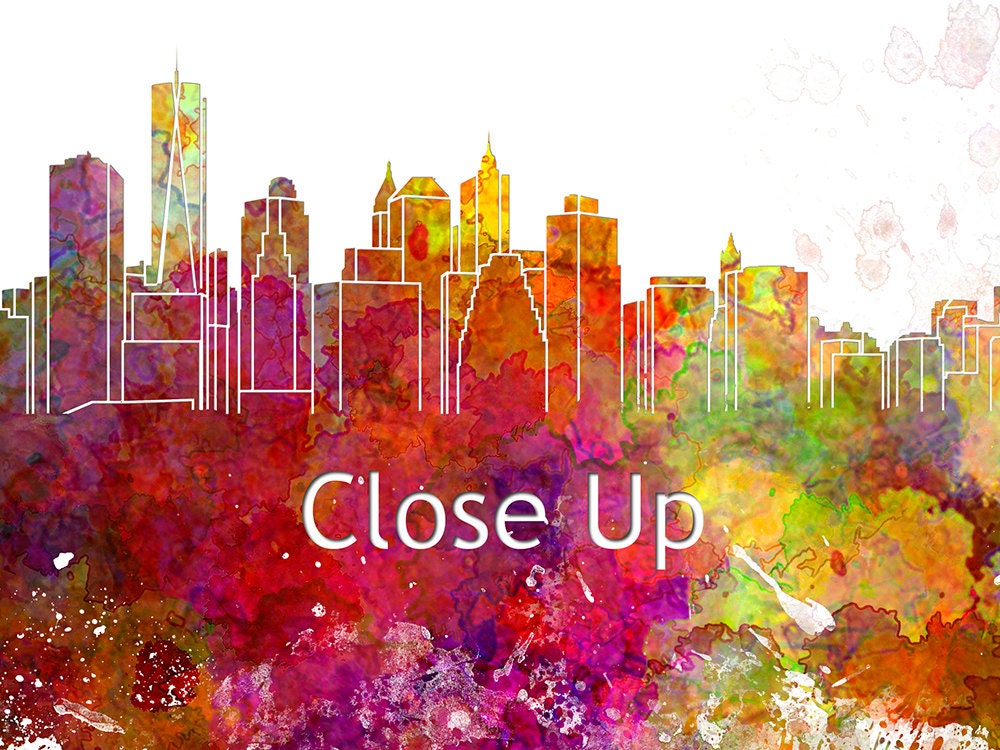 New York Skyline in Watercolor Background SKU 1136 - Etsy