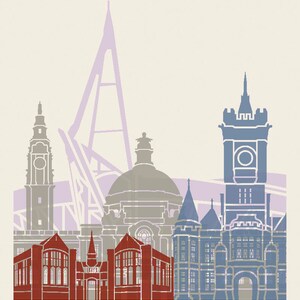 Cardiff Skyline Poster Fine Art Print Glicee Poster Decor - Etsy