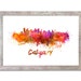 Calgary Skyline in Watercolor Over White Background With Name of City ...