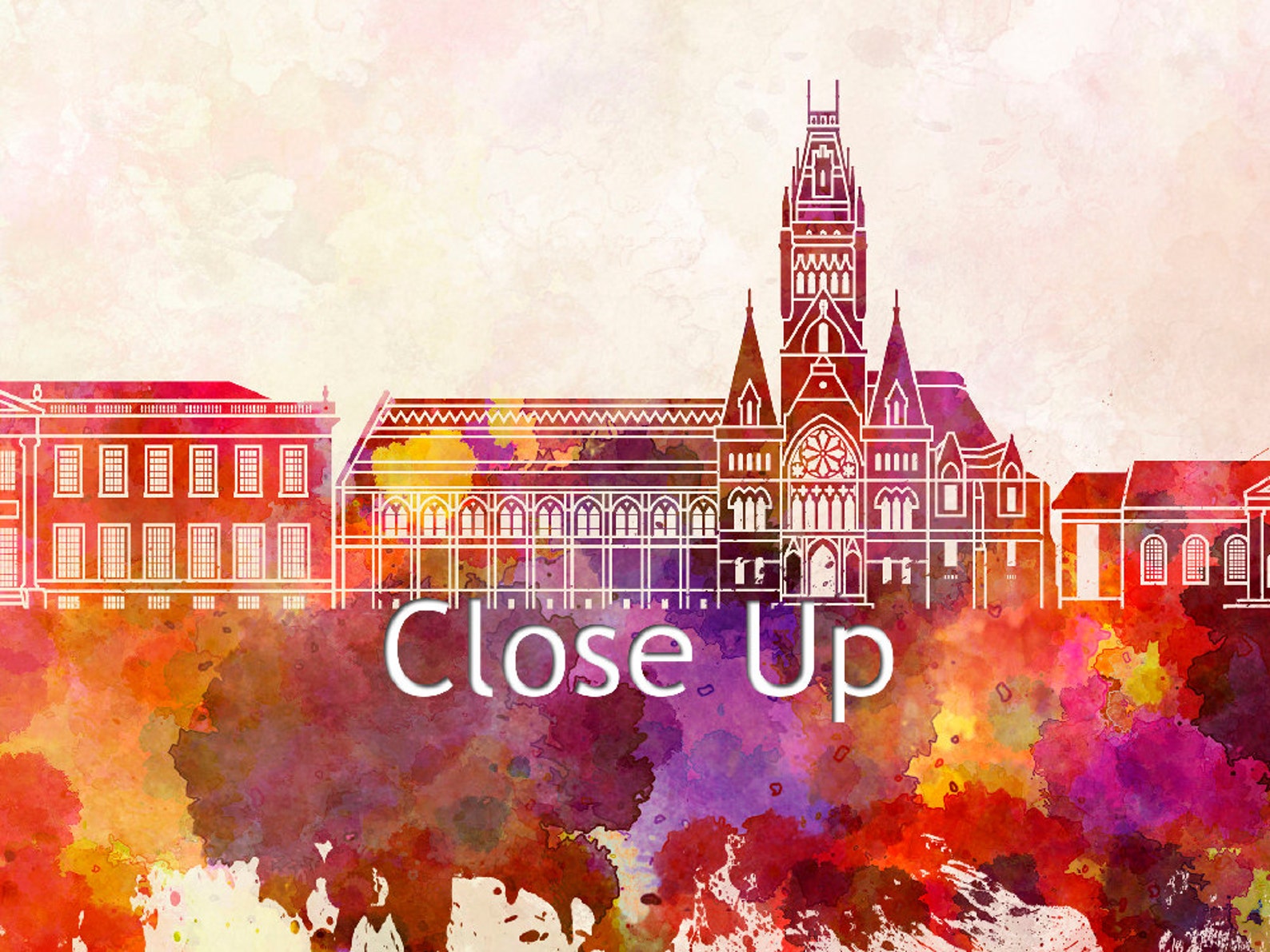 Harvard Skyline in Watercolor Background - Fine Art Print Glicee Poster ...