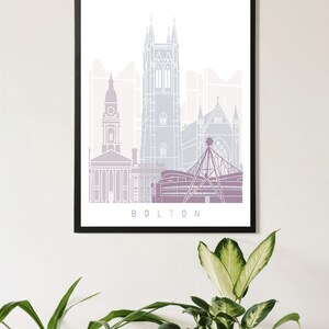 Bolton Skyline Poster - Fine Art Print Glicee Poster Decor Home Gift ...
