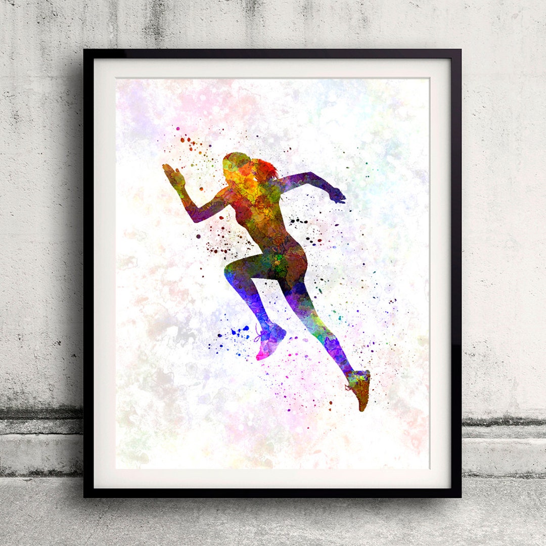 Woman Runner Running Jogger Jogging 03 - Fine Art Print Glicee Poster ...
