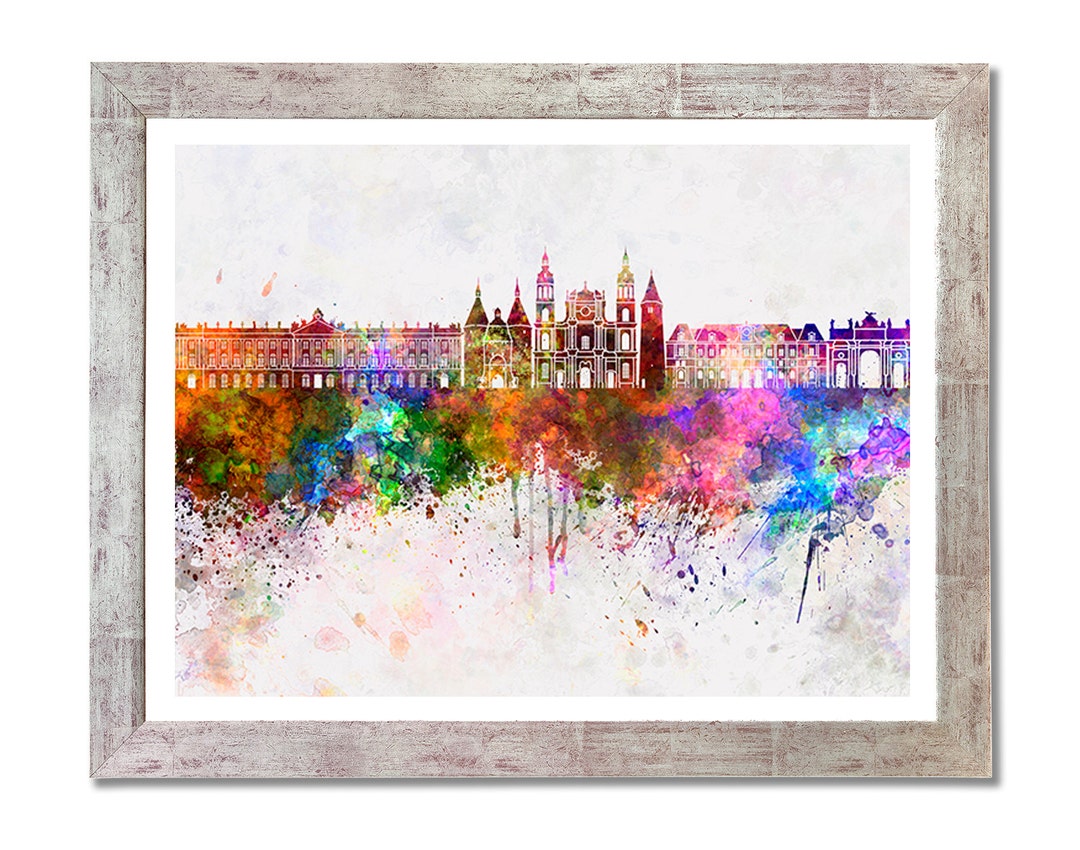 Nancy Skyline in Watercolor Background - SKU 0725 - Etsy