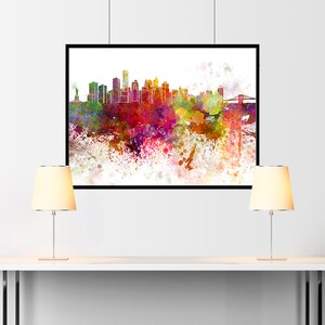New York Skyline in Watercolor Background SKU 1136 - Etsy