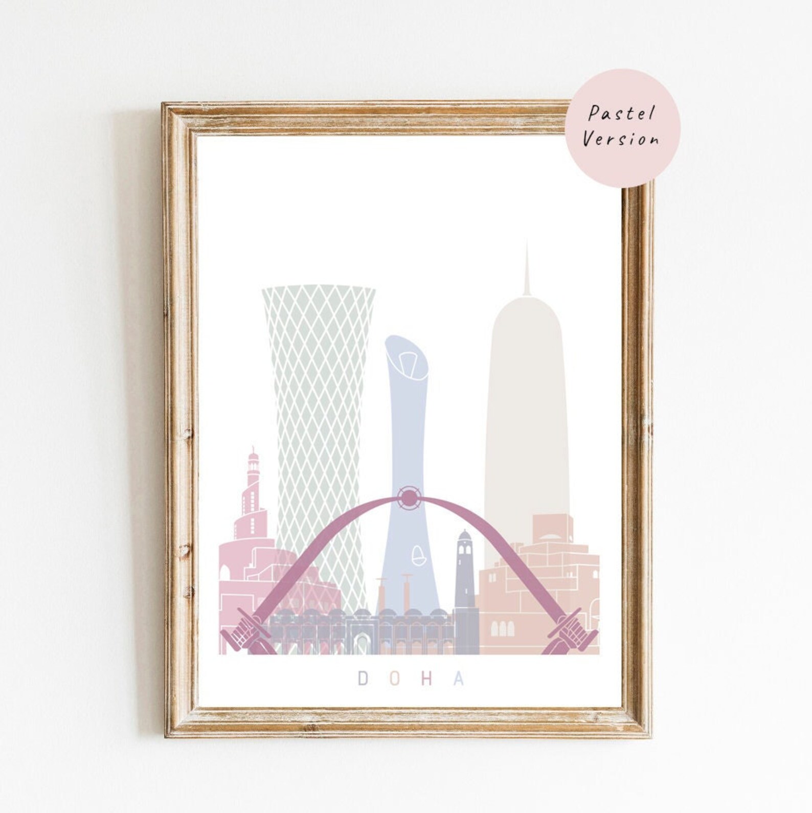 Doha Skyline Poster Fine Art Print Glicee Poster Decor Home - Etsy