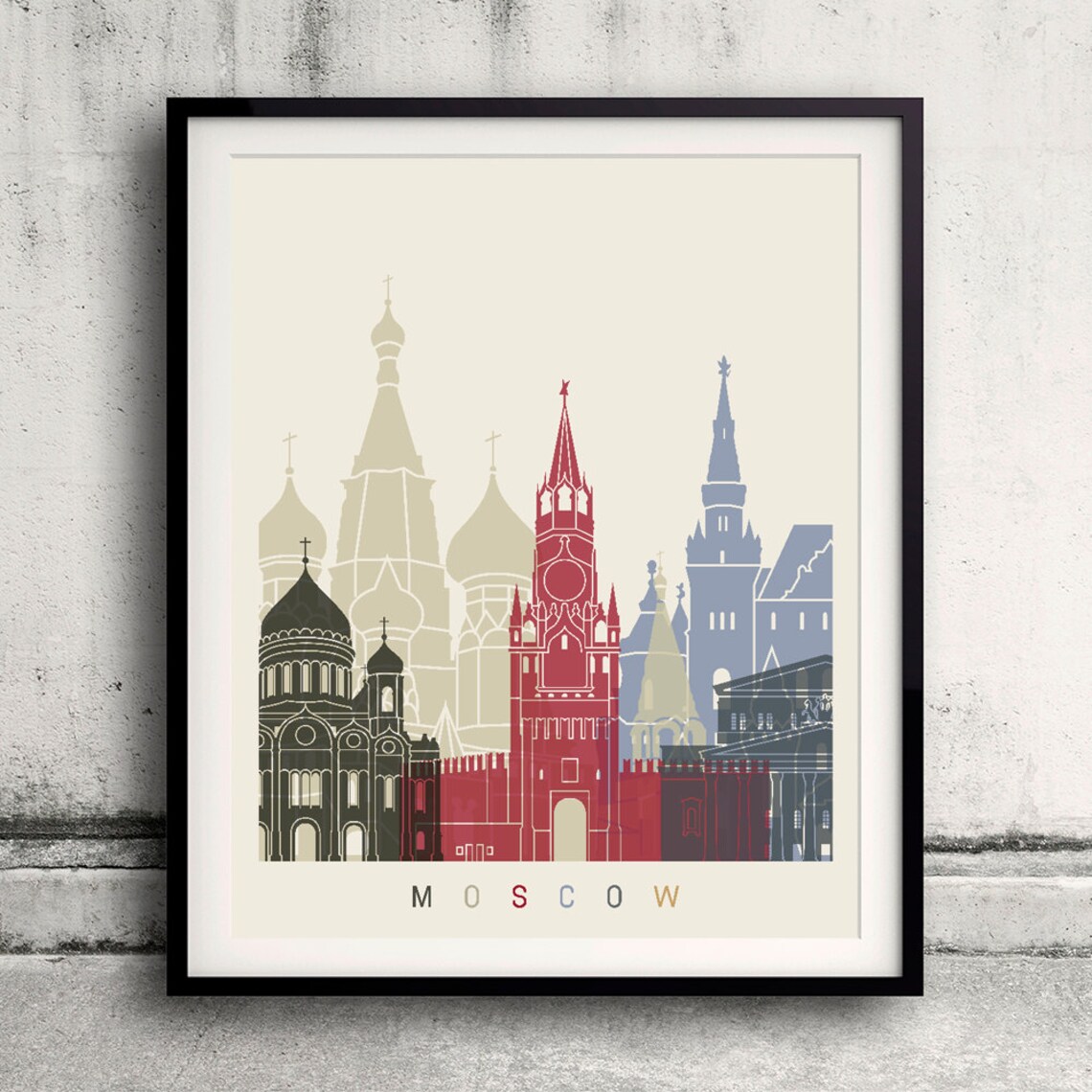 Moscow Skyline Poster - Fine Art Print Glicee Poster Decor Home Gift ...