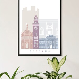 Bergamo Skyline Poster - Fine Art Print Glicee Poster Decor Home Gift ...
