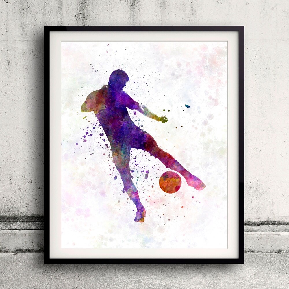 Man soccer football player 02 Poster Glicée Wall art | Etsy