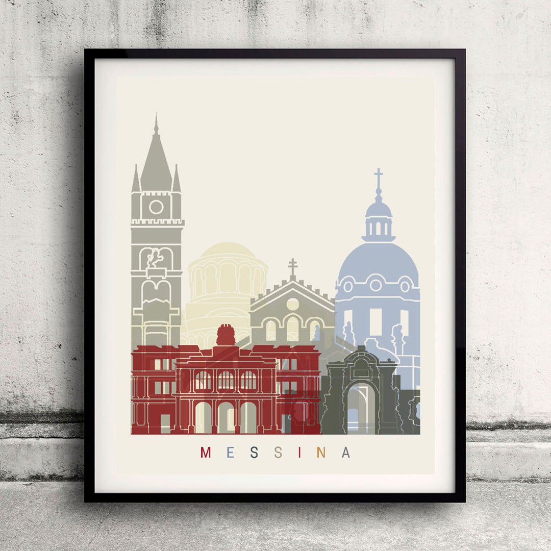 Messina Skyline Poster Fine Art Print Glicee Poster Decor - Etsy