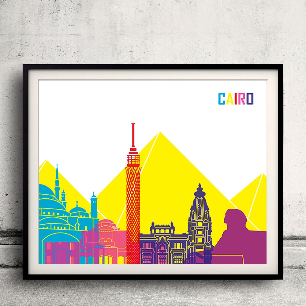 Cairo Skyline Pop Art Fine Art Print Glicee Poster Decor Home Gift ...