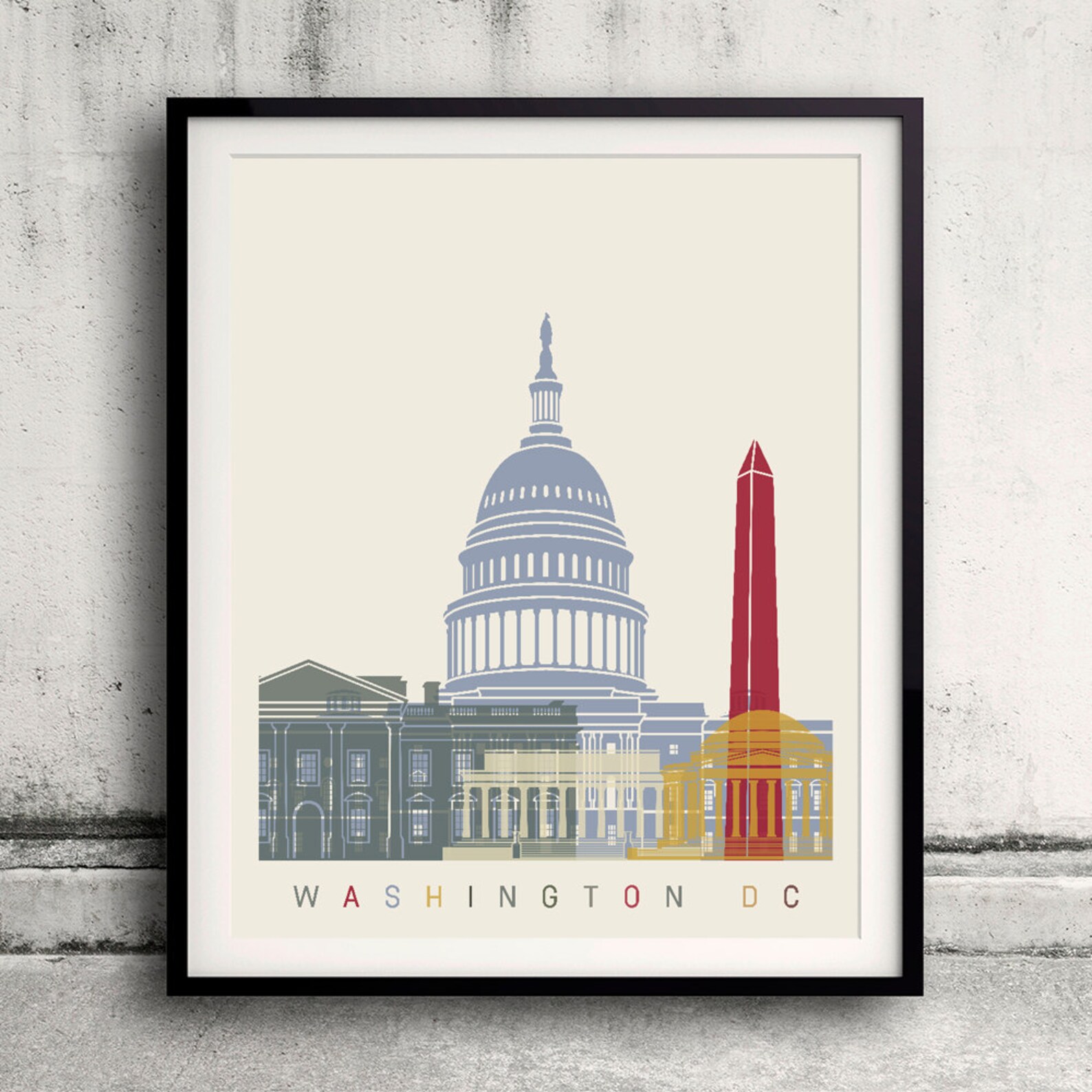 Washington DC Skyline Poster Fine Art Print Glicee Poster | Etsy