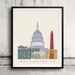 Washington DC Skyline Poster Fine Art Print Glicee Poster Decor Home ...