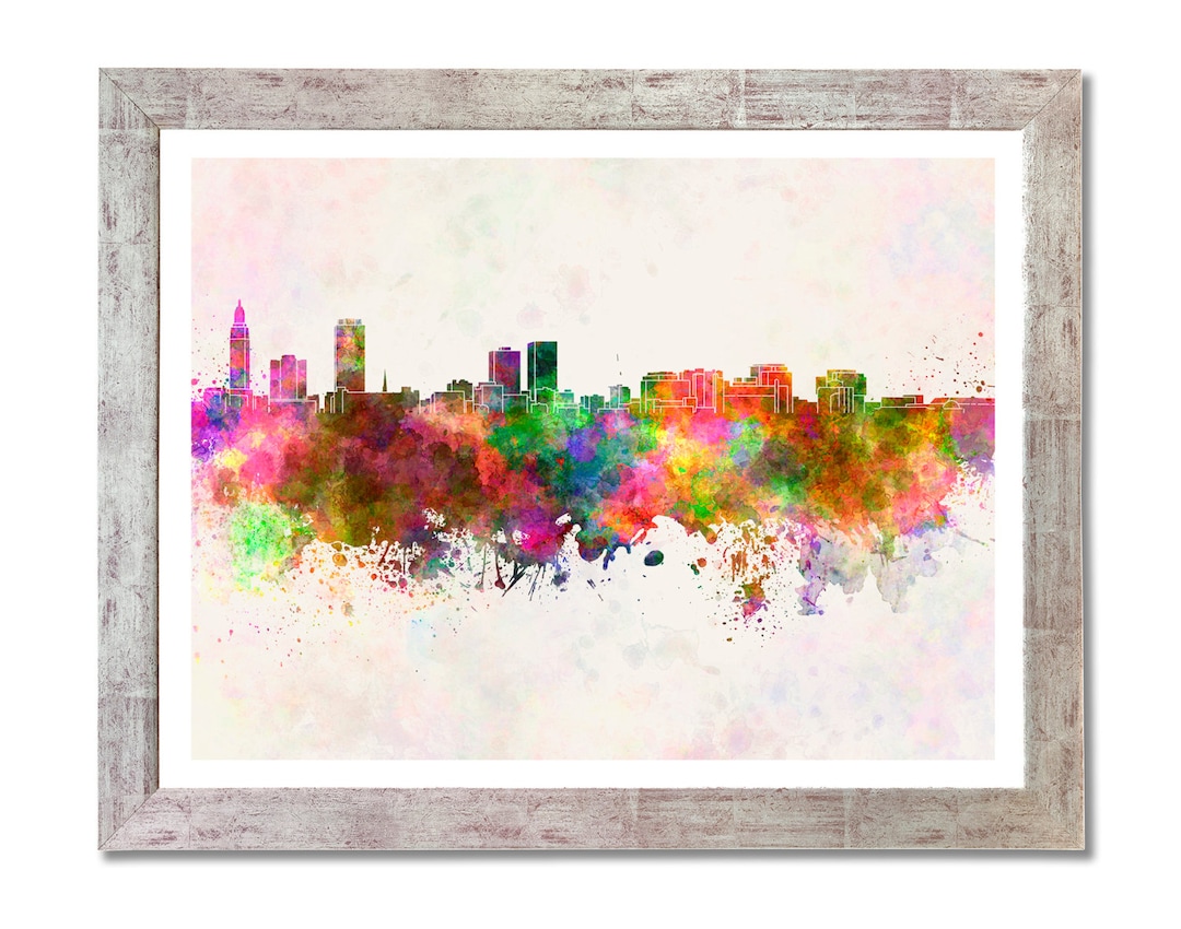 Baton Rouge Skyline in Watercolor Background- SKU 0120 - Etsy