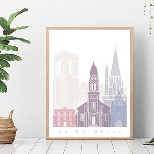 La Rochelle Skyline Poster - Fine Art Print Glicee Poster Decor Home ...