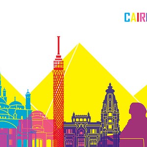 Cairo Skyline Pop Art Fine Art Print Glicee Poster Decor Home Gift ...