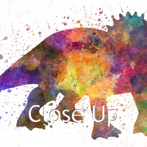 Triceratops Dinosaur in Watercolor Fine Art Print Glicee Poster Decor ...