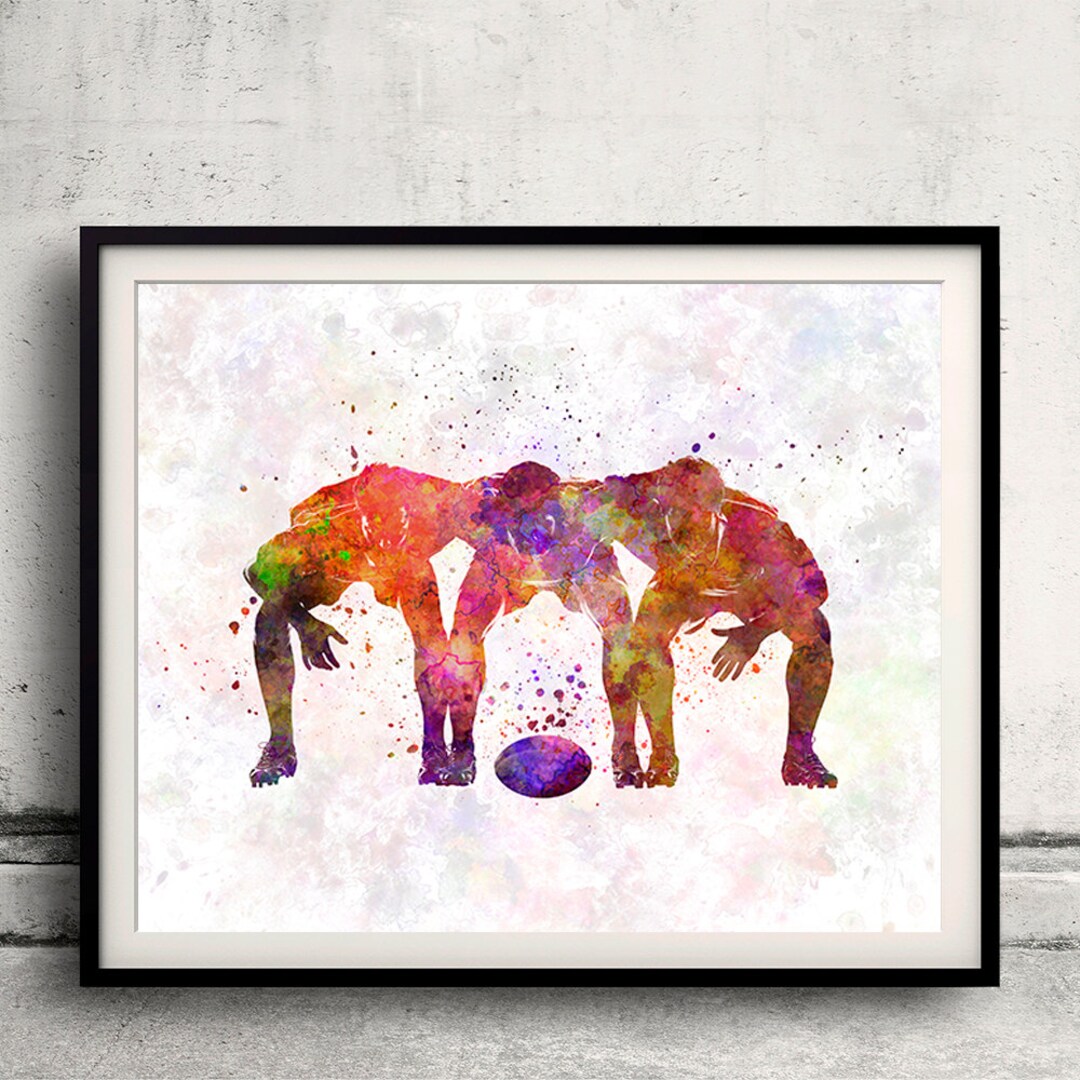 Rugby Men Player 10 Fine Art Print Glicee Poster Decor Home Watercolor ...