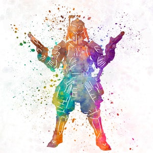 Jango Fett Star Wars Fine Art Print Glicee Rey Poster Watercolor ...