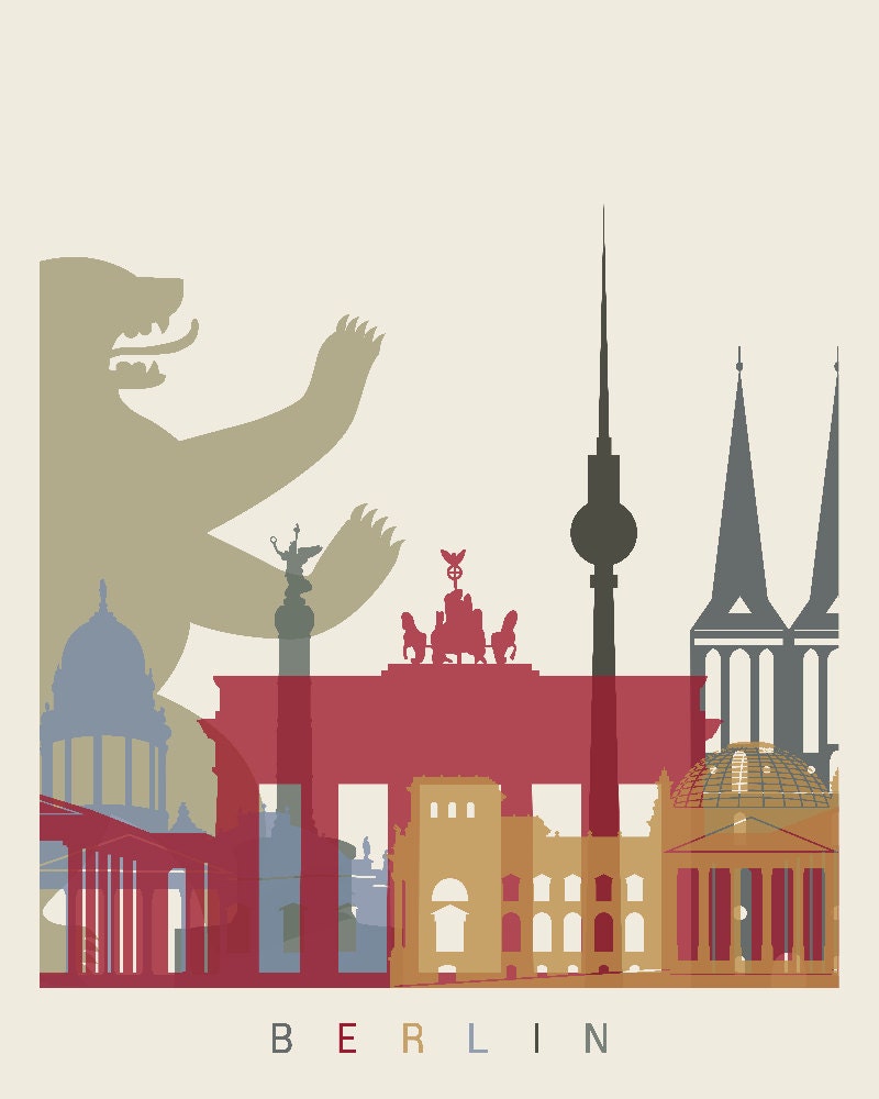 Berlin Skyline Poster Fine Art Print Glicee Poster Decor - Etsy