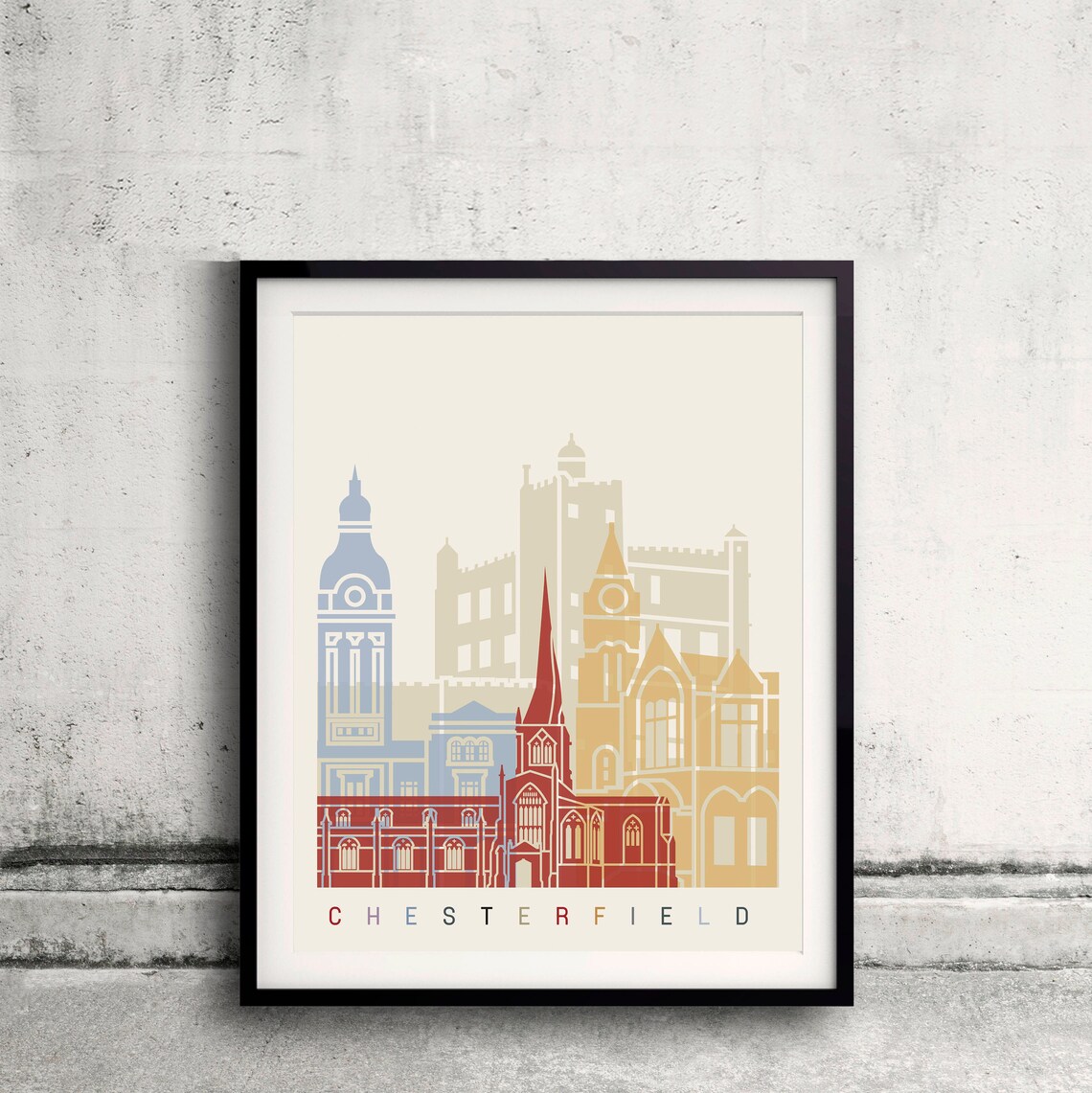 Chesterfield Skyline Poster - Fine Art Print Glicee Poster Decor Home ...