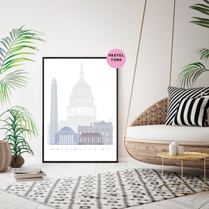 Washington DC Skyline Poster - Fine Art Print Glicee Poster Decor Home ...
