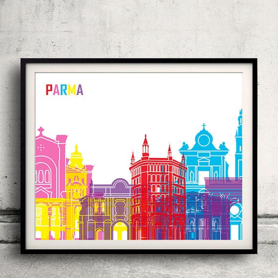 Parma Pop Art Skyline Fine Art Print Glicee Poster Decor | Etsy