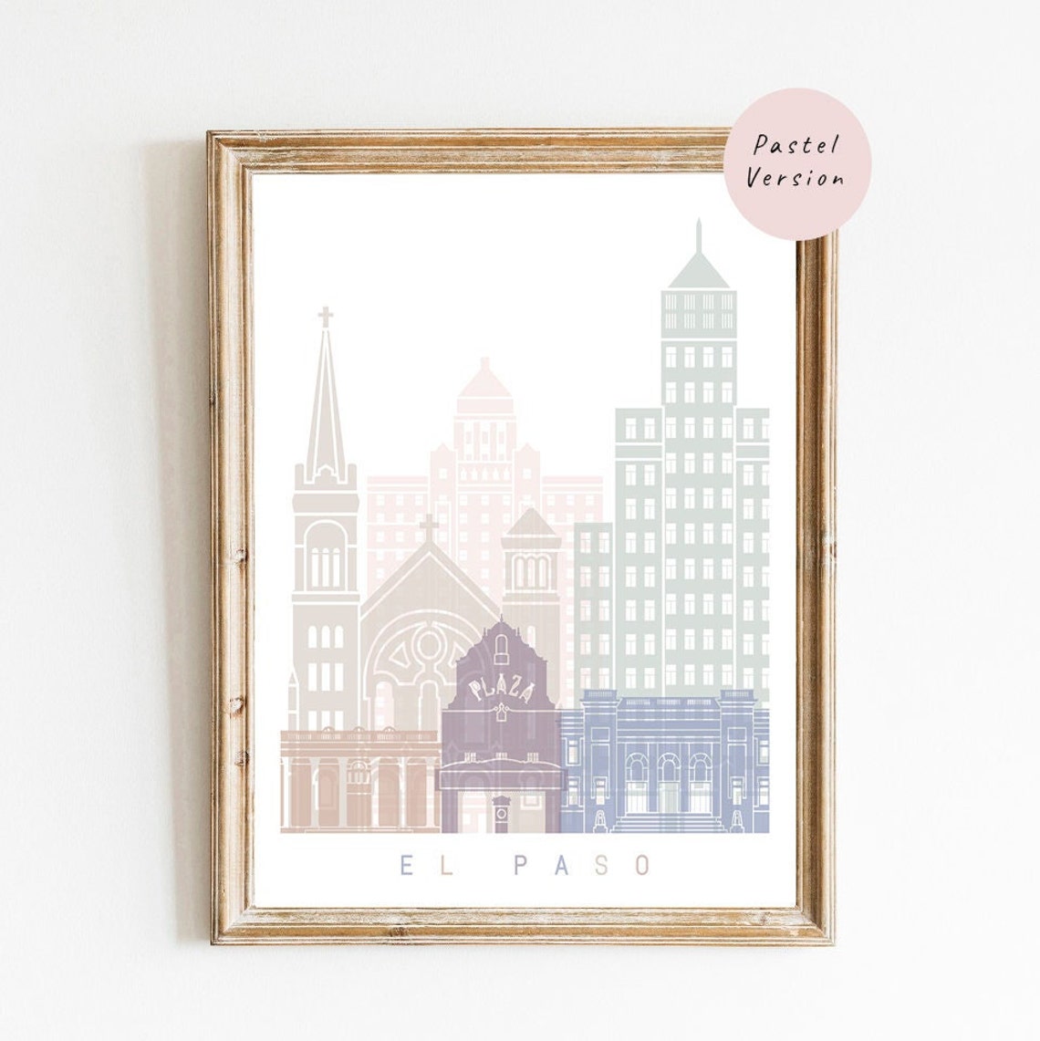 El Paso Skyline Poster - Fine Art Print Glicee Poster Decor Home Gift ...