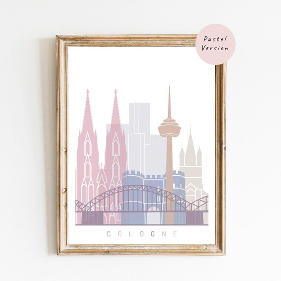 Cologne Skyline Poster Fine Art Print Glicee Poster Decor | Etsy