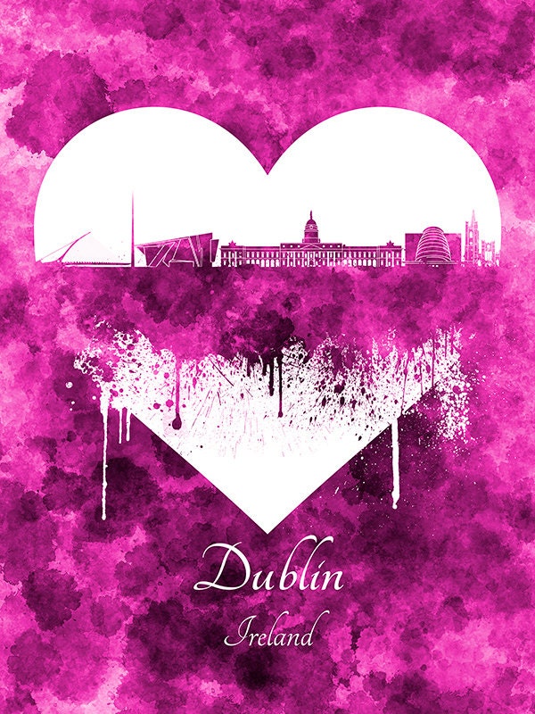 Dublin skyline in my heart. I love my city. 8 colors | Etsy
