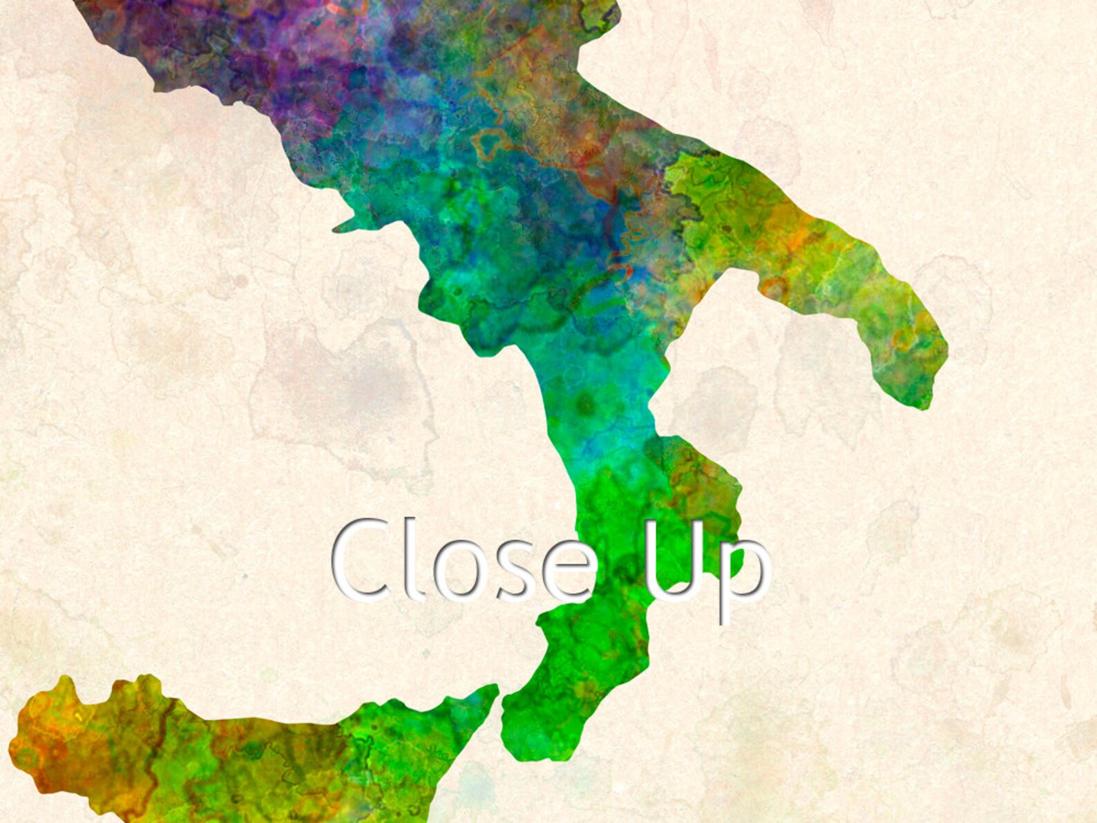 Italy Map in Watercolor Fine Art Print Glicee Poster Decor - Etsy