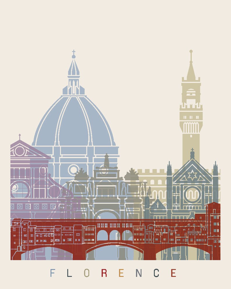 Florence Skyline Poster Fine Art Print Glicee Poster Decor - Etsy
