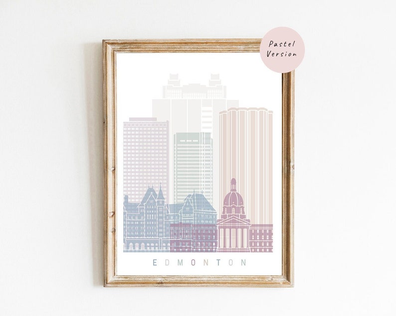Edmonton Skyline Poster - Fine Art Print Glicee Poster Decor Home Gift ...