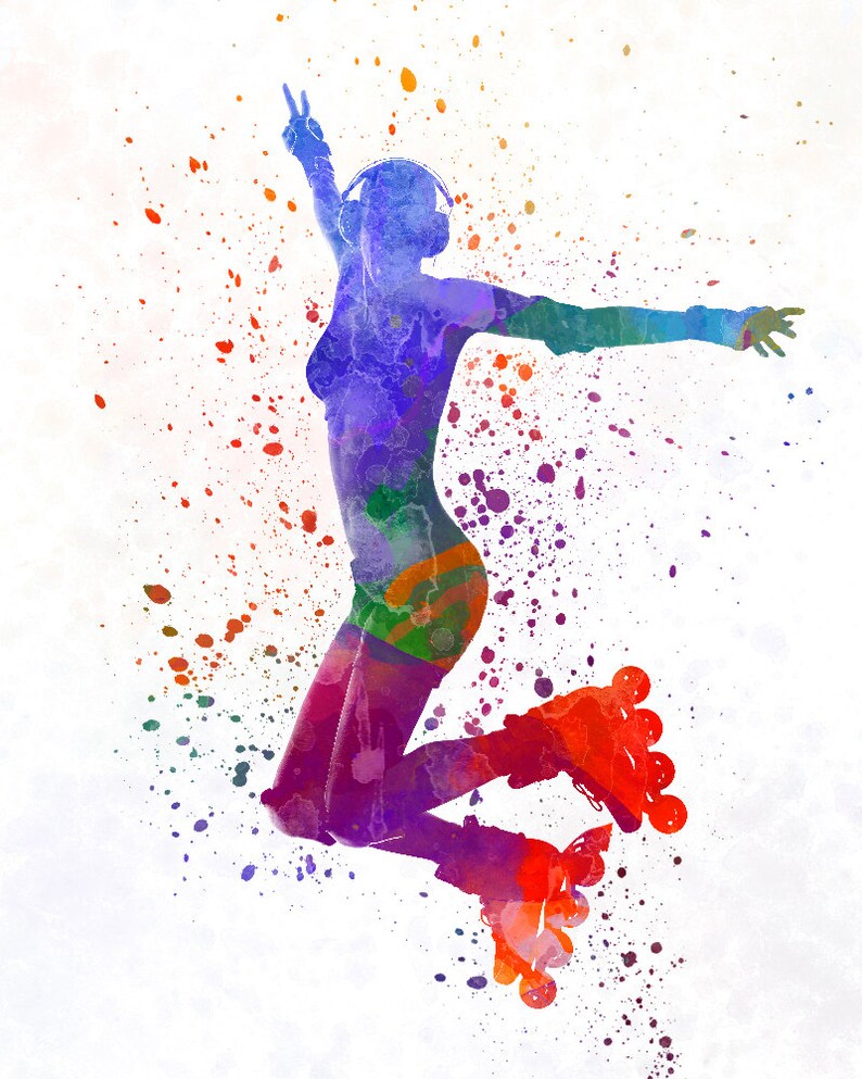 Woman Roller Skater Inline 05 Fine Art Print Glicee Poster - Etsy