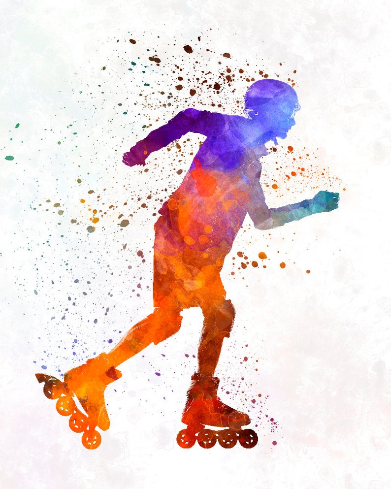 Man Roller Skater Inline 03 Fine Art Print Glicee Poster - Etsy