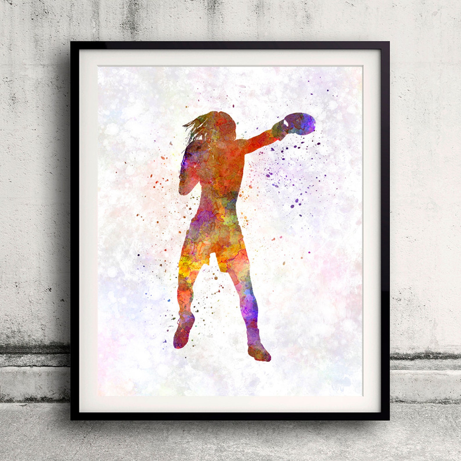 Woman Boxer Boxing 03 Fine Art Print Glicee Poster Home - Etsy