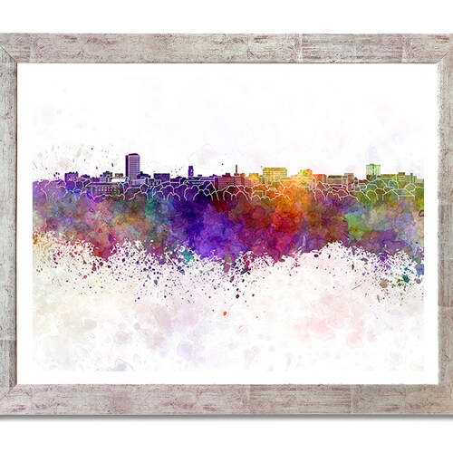 Basel Skyline in Watercolor Background SKU 1500 - Etsy