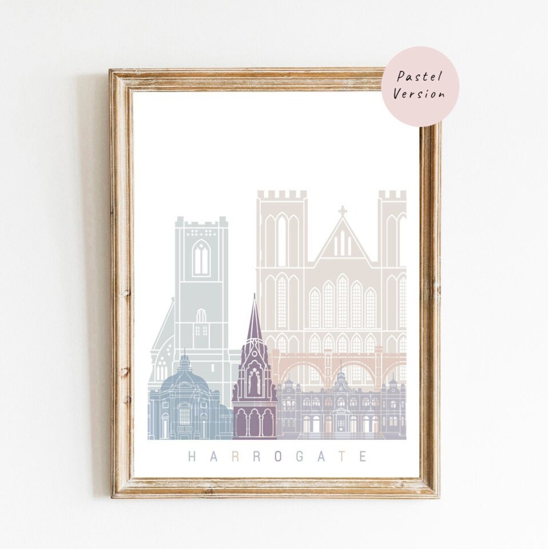 Harrogate Skyline Poster - Fine Art Print Glicee Poster Decor Home Gift ...