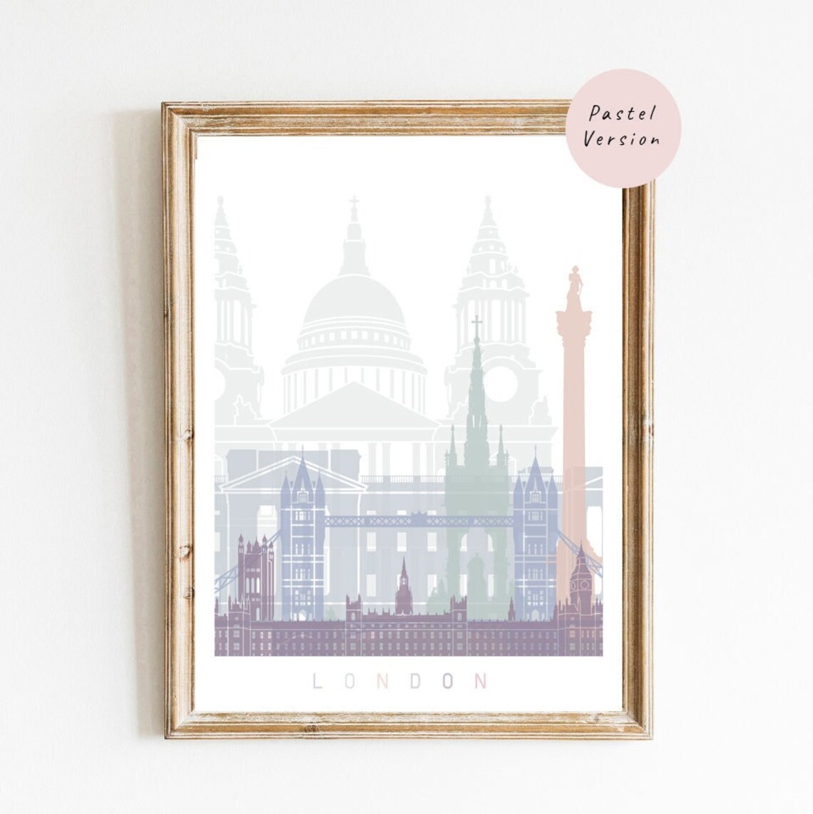 London Skyline Poster - Fine Art Print Glicee Poster Decor Home Gift ...