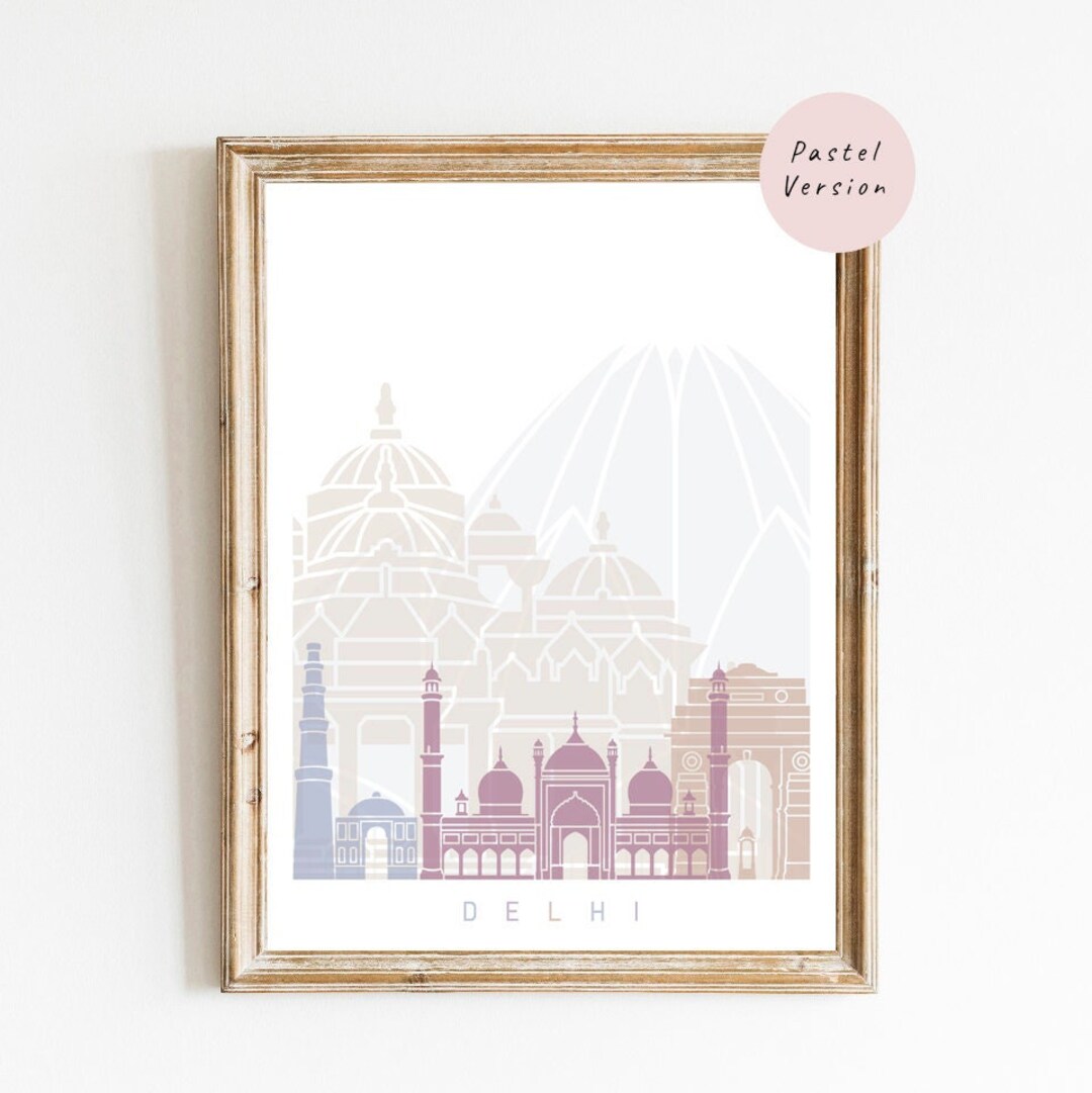 Delhi Skyline Poster - Fine Art Print Glicee Poster Decor Home Gift ...